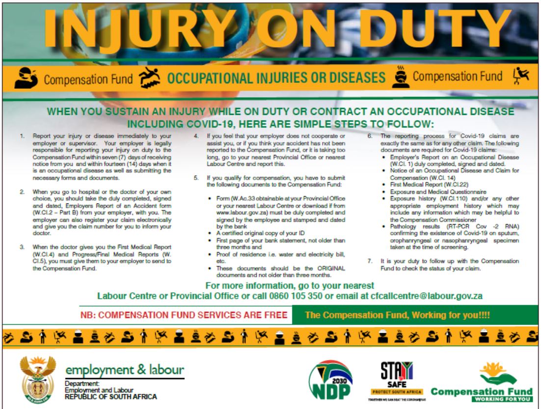 Injury On Duty Compensation Fund Occupational Injuries Or Diseases